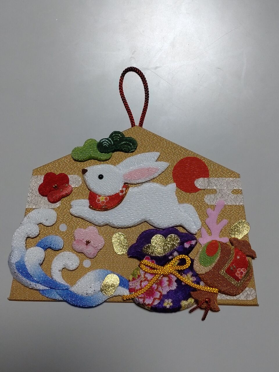 押し絵飾り（頌春跳ねうさぎ） : オレンジの会 手芸部