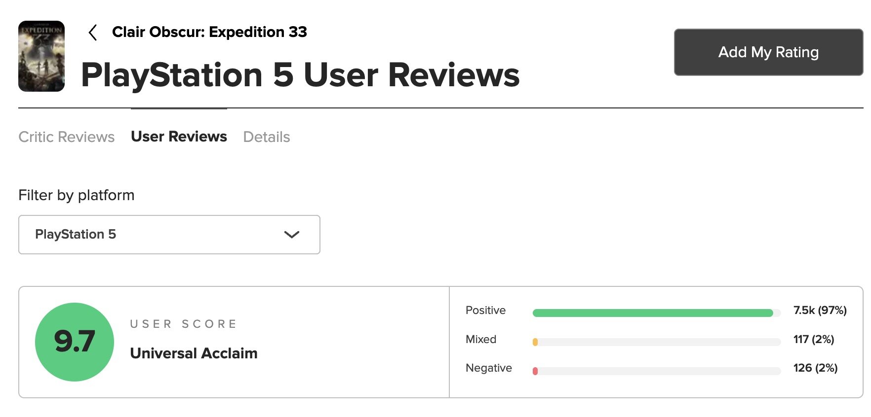 フランス製JRPG『エクスペディション33』Metacritic史上最高評価ゲームに！『時オカ』『BG3』『ラスアス』などを上回るユーザースコアを獲得！ : はちま起稿