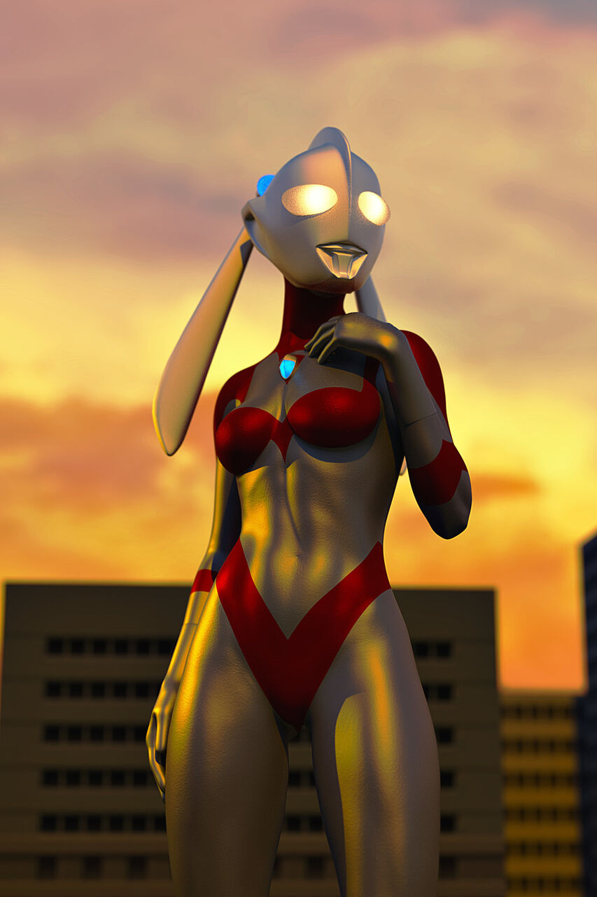 夕日の中のウルトラガールRAN : heroineplanet