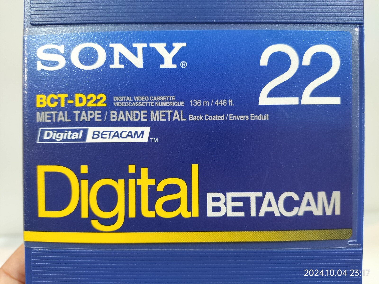 1993/平成5/SONY/BCT-D22/Digital BETACAM/ソニー/デジタルベータカム/スモール/22分テープ/放送局用 ...