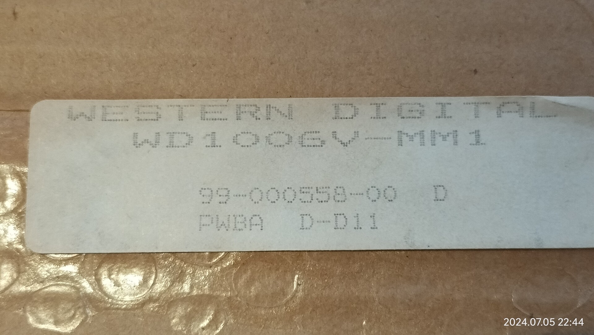 1991/平成3/WESTERN DIGITAL/WD1006V-MM1/Winchester Disk Controller ...