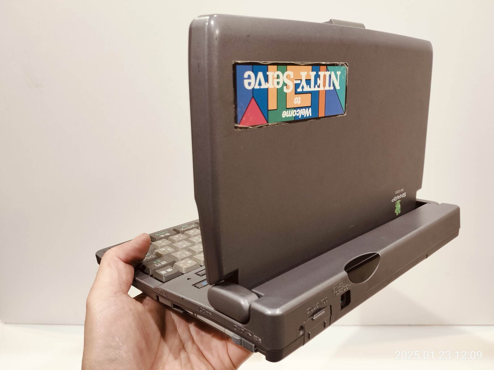 1992/平成4/SHARP/WV-S250/書院/モバイルワープロ/純正モデム/A5システム手帳サイズ/ペン対応/ : Extinct Media Museum | 絶滅メディア博物館