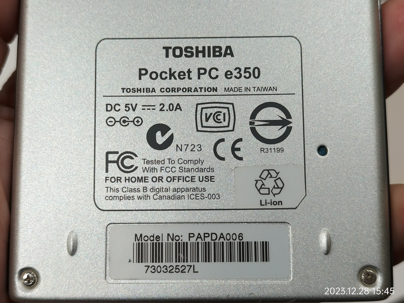 2003/平成15/TOSHIBA/Pocket PC e350/GENIO e/東芝/ジェニオ/ポケットPC/SDカードスロット ...