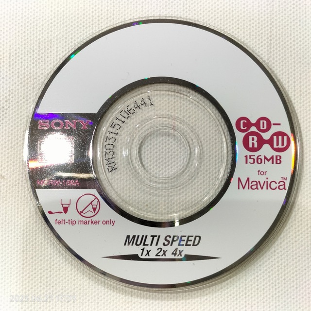 2000/平成12/SONY/MCRW-156A/8cmCD-RW for Mavica/156MB/ : Extinct Media Museum：絶滅メディア博物館