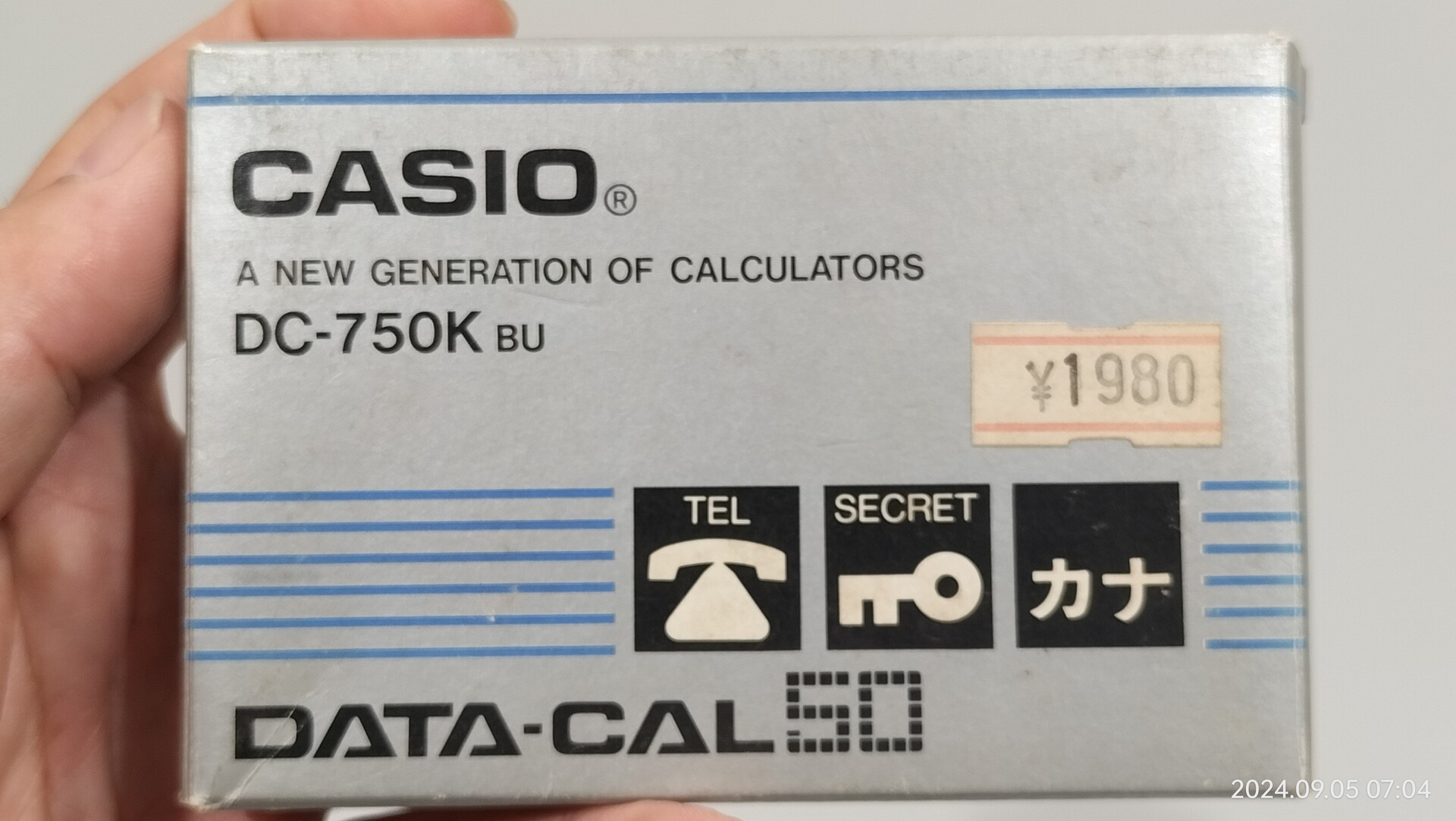 1987/昭和62/CASIO/DC-750K/DATA-CAL/カナ50/電話帳とメモ機能のある電卓/タッチキー/動態保存機 ...