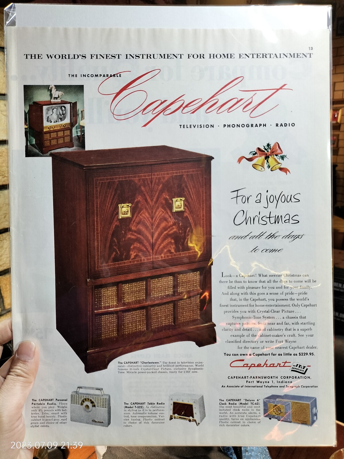 1951/昭和26/CAPEHART/Charlestown/TV/AD/ : Extinct Media Museum | 絶滅メディア博物館