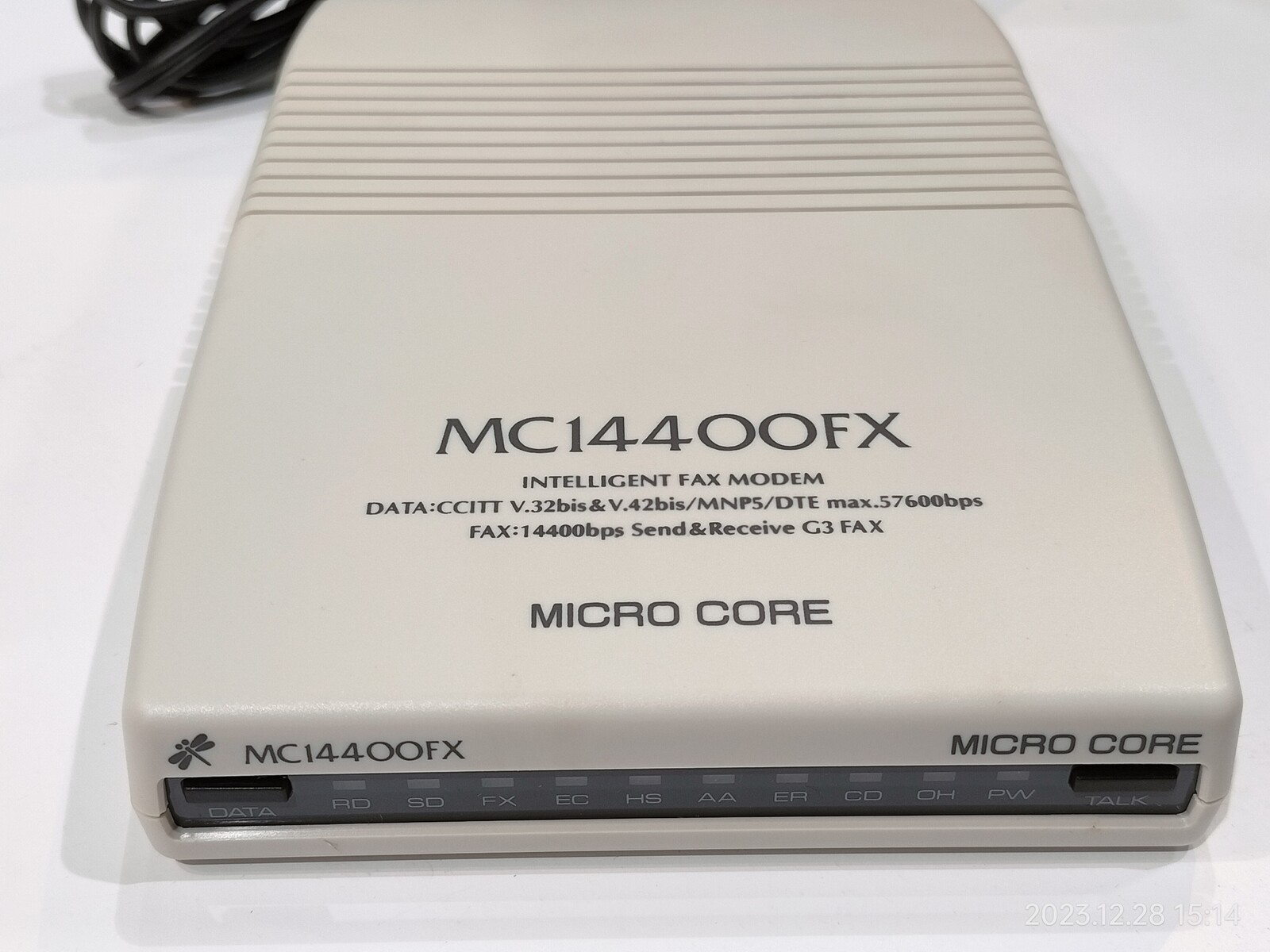 1993/平成5/MICRO CORE/MC14400FX/14400bpsアナログモデム/V.32bisボックス型ファックスモデム ...