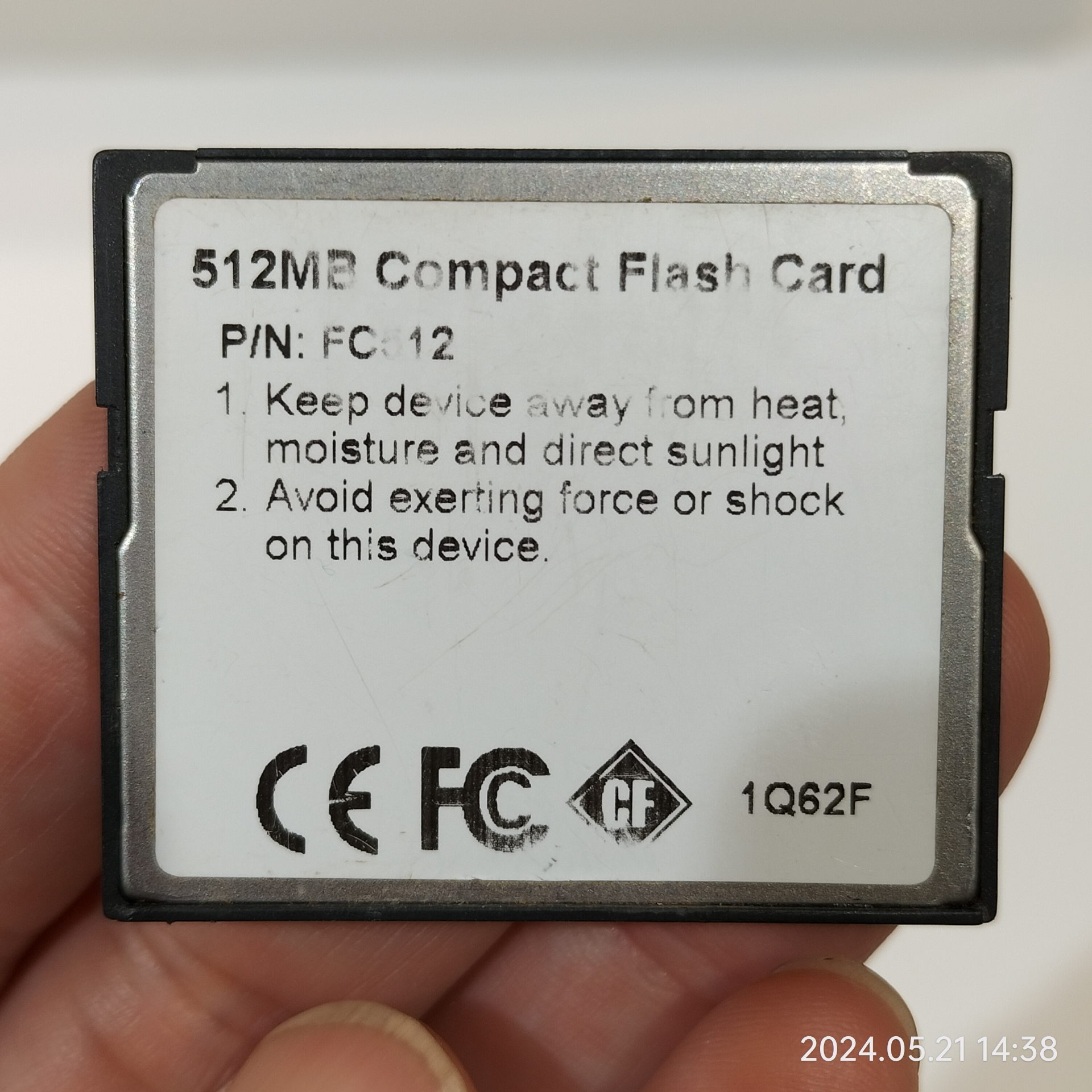 推定1995/平成7/Mr.Flash/512MB CompactFlashCard/1Q62F/ : Extinct Media ...