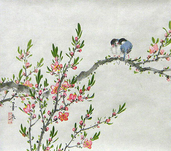 掛軸kj-235 双鶴 松竹梅（双幅）碇南嶺 : ギャラリーたけやま・竹山表具店