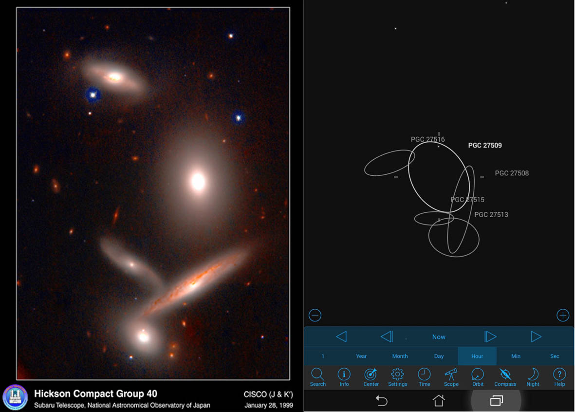 宇宙は両目で見るのが一番 : 「SkySafari4Pro」（その5）Hickson Compact Group 40