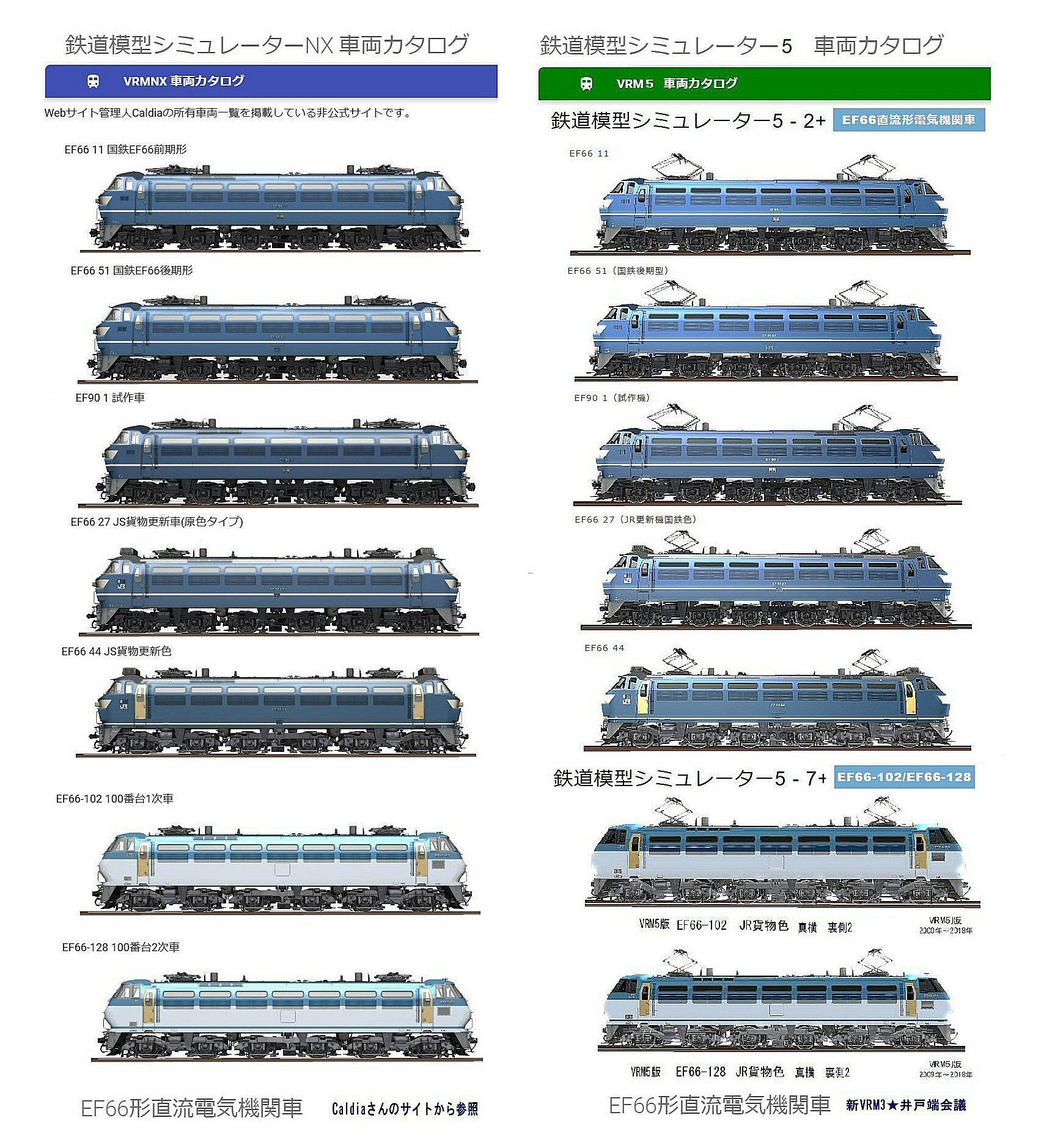 新VRM3★井戸端会議 : EF66電気機関車の画像だけで比べて見た。