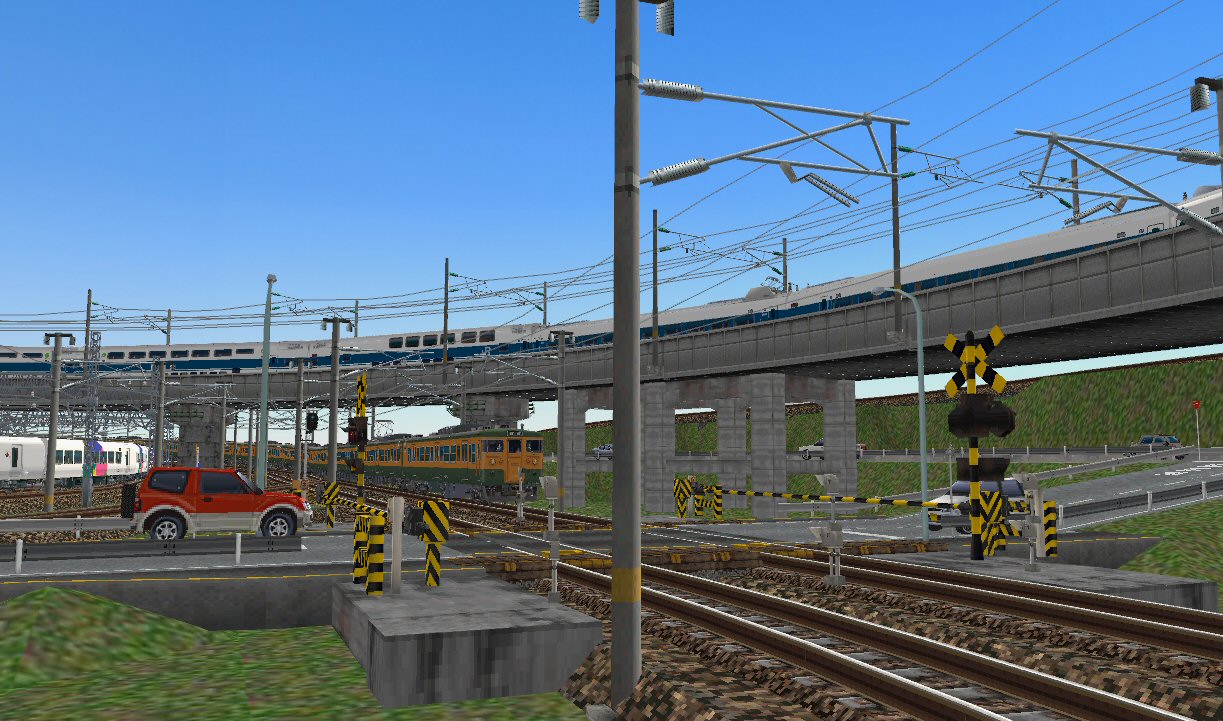 新VRM3★井戸端会議 : わざわざ高架通勤線に踏切配置の動作確認1