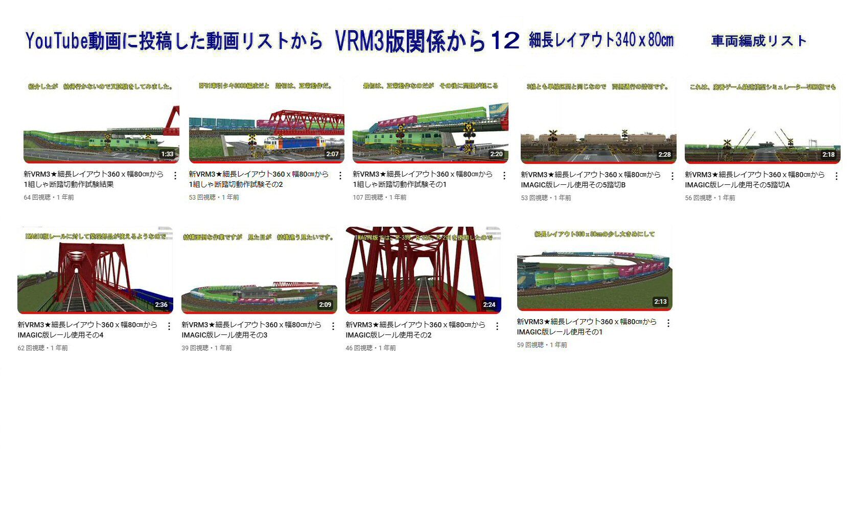 新VRM3★井戸端会議 : マイYouTube動画でのVRM3版動画リスト12