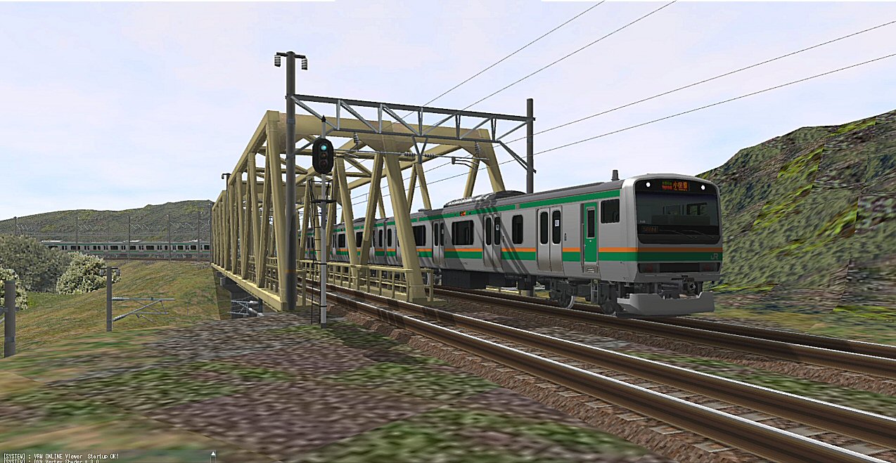 E231系近郊電車15両編成の走行動画から2: 鉄道模型シミュレータ―5で一人遊びだ。