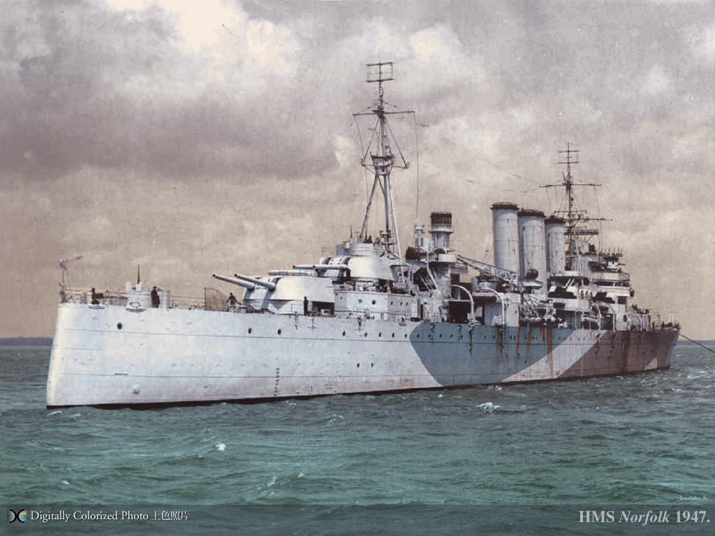HMS Norfolk (78) : 艦艇写真のデジタル着彩