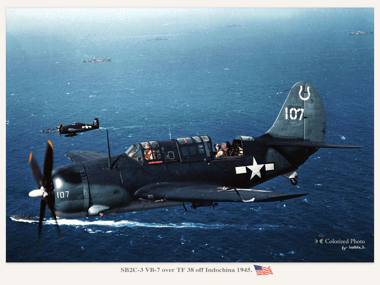 SB2C Helldiver 1945 : 艦艇写真のデジタル着彩