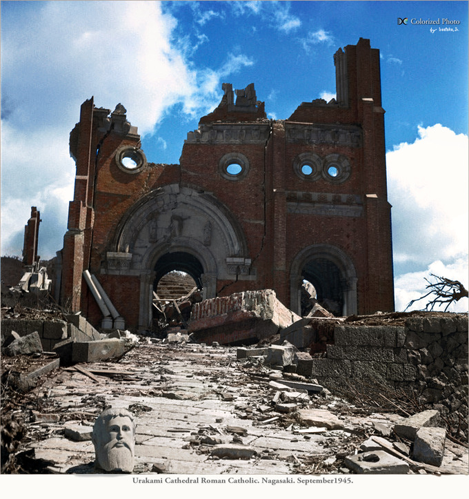 Urakami Cathedral. Nagasaki.1945. : MONOCHROME SPECTER