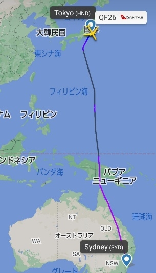 《9月27日》【QF26】Flight path、他 : Trains and Flight