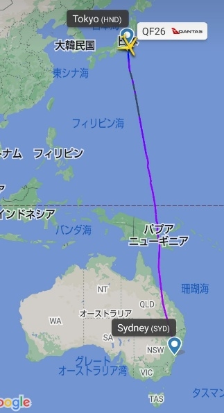 《9月23日》【QF26】flight path、他 : Trains and Flight