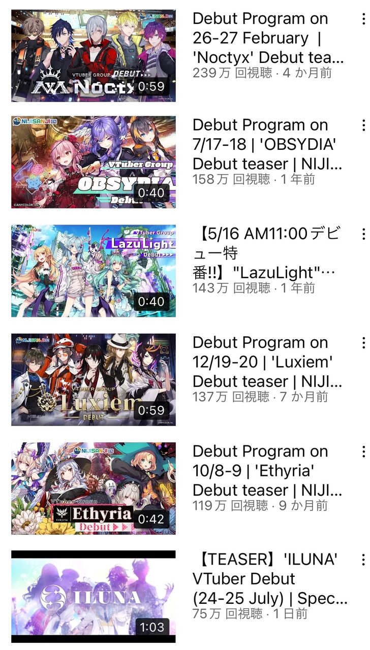 【まとめ】歴代ENデビュー告知動画ってどのくらいの期待値だったんかなって調べたらなんとEN4期が下から2番目だった : Vtuber速報