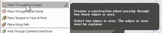 Plane Through Two Edges : Fusion360 日本語解説