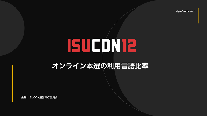 ISUCON12 本選の利用言語比率 : ISUCON公式Blog