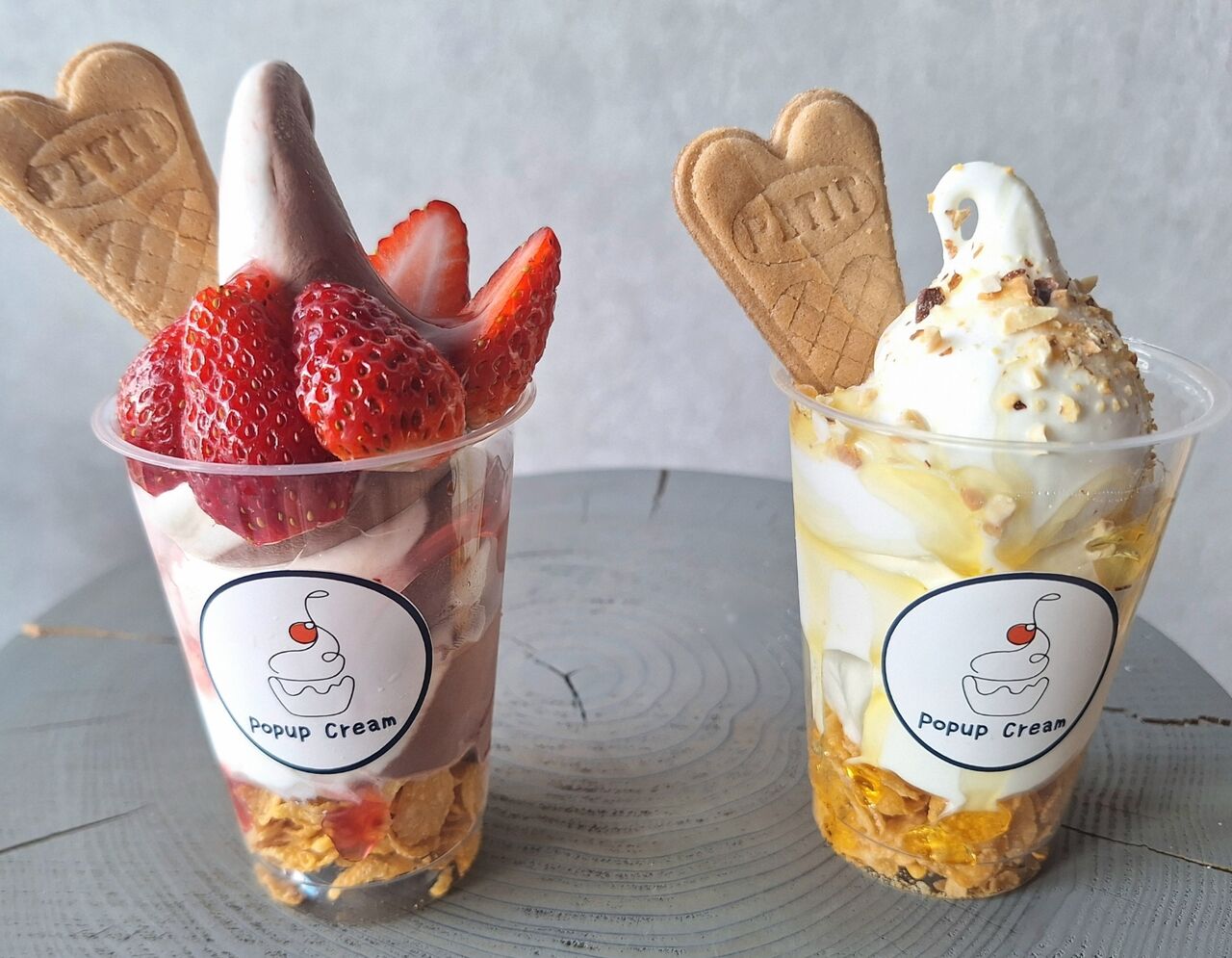 富山市上袋にオープンしたソフトクリームパフェ店『Popup Cream（ポップアップクリーム）』で『はちみつパフェ』と季節限定『いちごパフェ』食べてみた。 : とやま速報 - 富山県富山市の ...