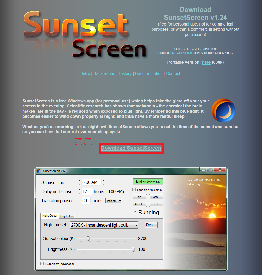 ブルーライトをカバーできるソフト「SunsetScreen」 : Windowsの裏を語るブログ