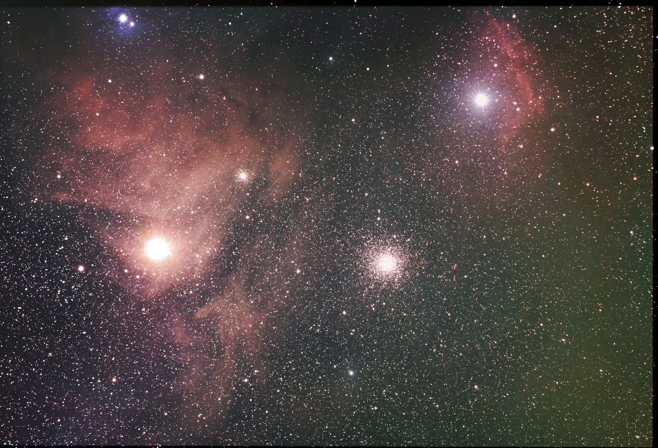 さそり座 IC4603~IC4606、M4付近の合成画像(つづき) : 岩国の星空と自然のギャラリー