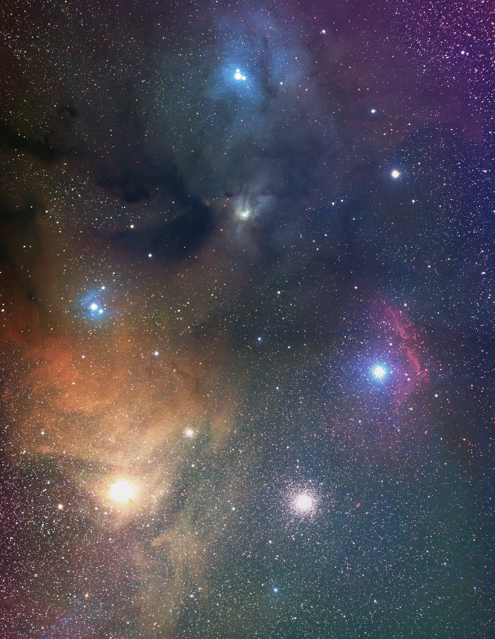 さそり座 IC4603~IC4606、M4付近の合成画像 : 岩国の星空と自然のギャラリー