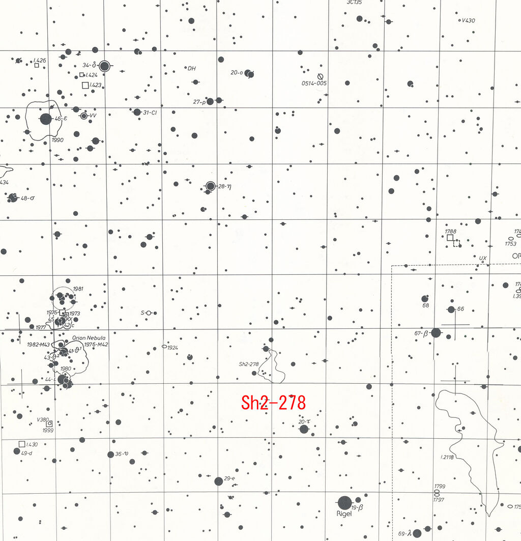 オリオン座 Sh2-278付近 : 岩国の星空と自然のギャラリー