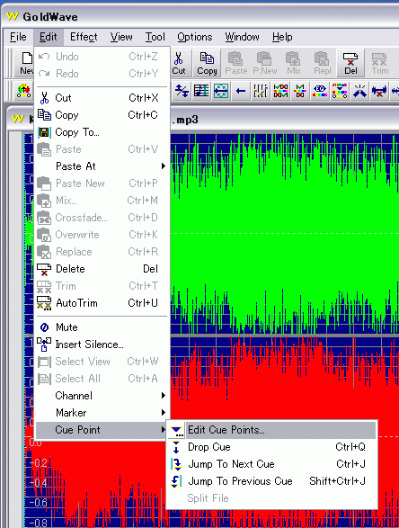 ときメモONLINE「いずみん」日記:GoldWaveを使用して音楽ファイル(mp3,wavなど)を固定長のファイルへ分割出力する