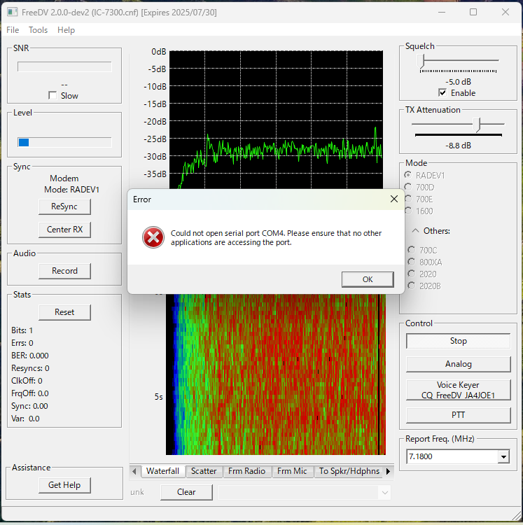 FreeDV HAMLOGのモード記入、リグ接続 : 向島ポンポコ日記