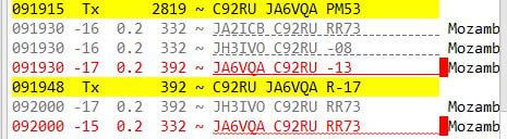 JA6VQAのblog : 80mのC92RU