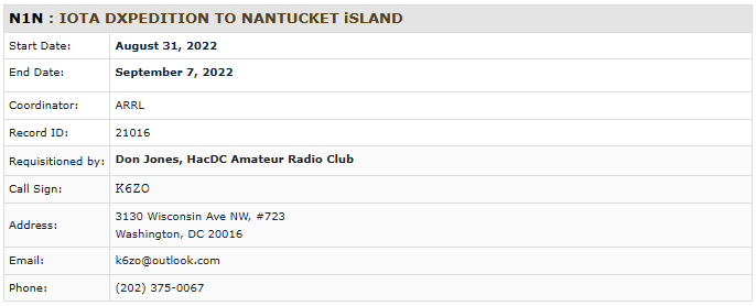 西の果てから「じゃぱ～ん」を叫ぶ : IOTA NA-046 Nantucket Island N1N & W1N