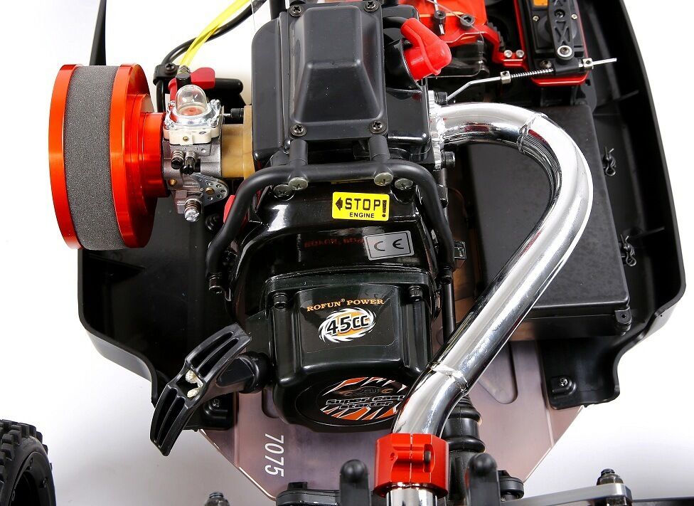 ROVAN 45cc 4WDRCカー V5 High Class Version レッド エンジン・シャーシ・受信機・サーボ・送信機etc ...