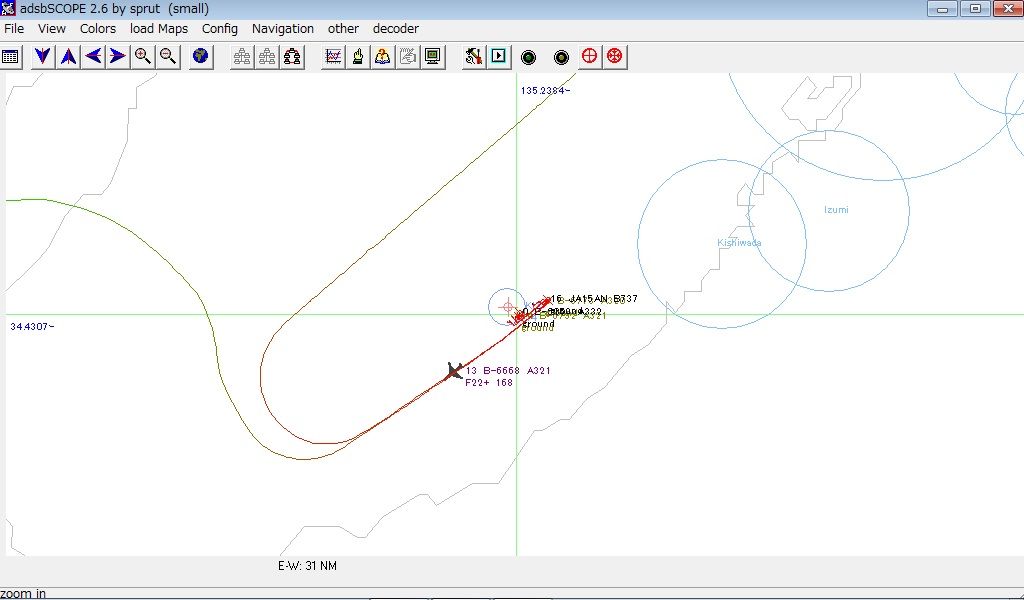 ADSBScopeで、関西空港のグランド待機を受信に成功！(ミニ・ぺディしました。) : pupのブログ