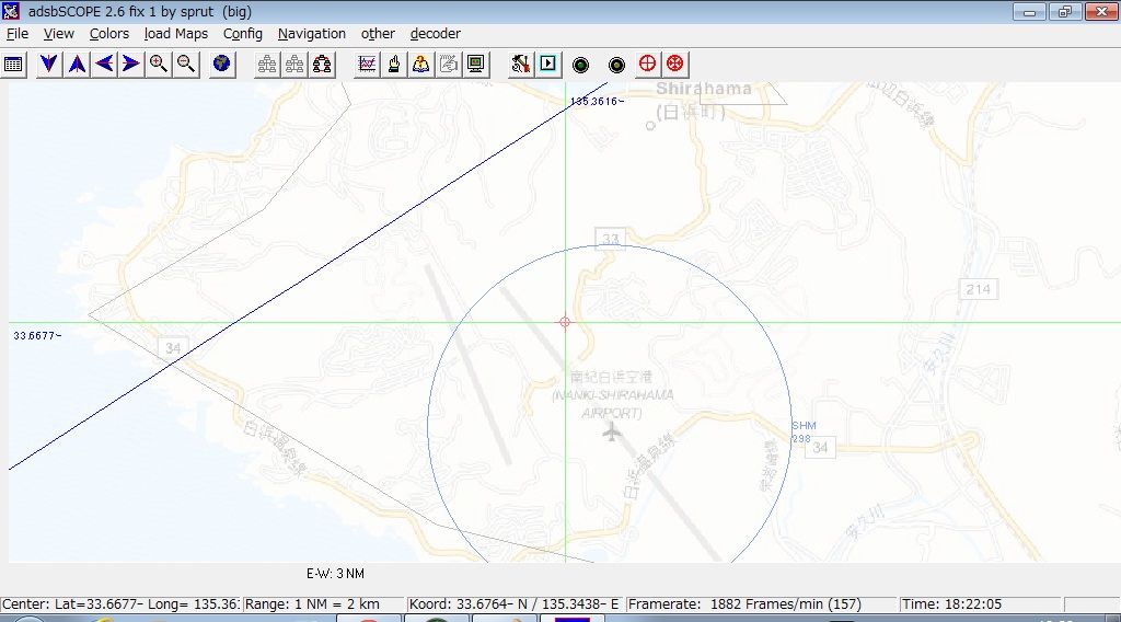 今日は白浜からadsbscopeのレポートです。白浜空港の駐機からの電波受信できず！（出張中） : pupのブログ
