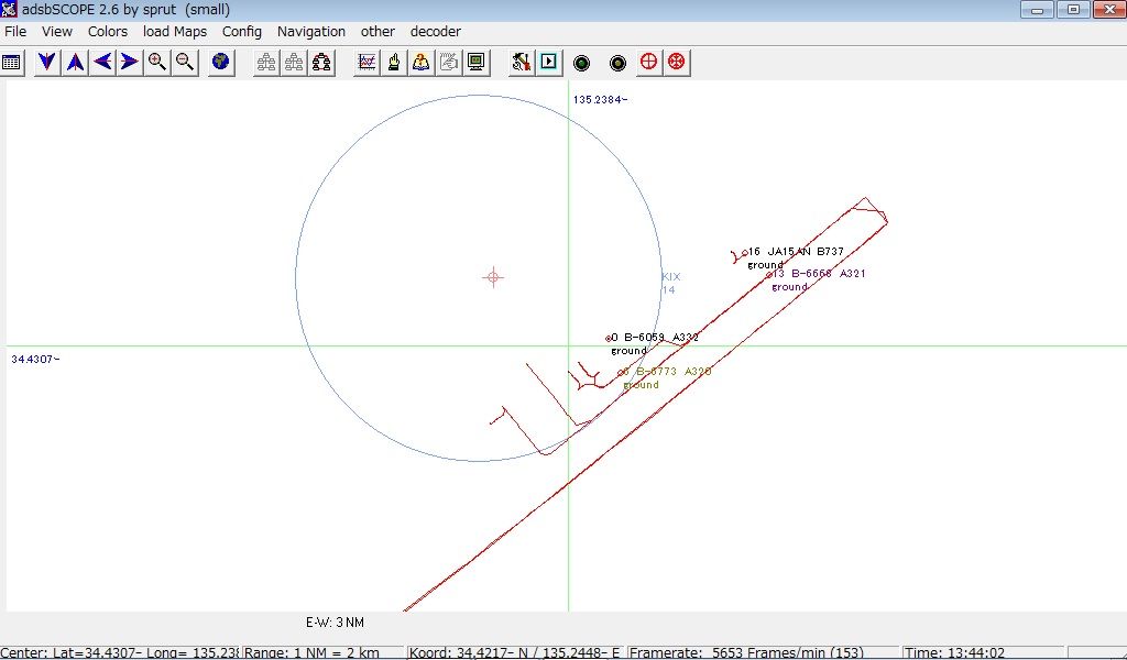 ADSBScopeで、関西空港のグランド待機を受信に成功！(ミニ・ぺディしました。) : pupのブログ