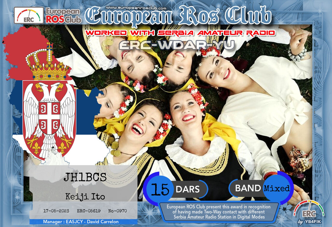 JH1BCS アマチュア無線アワードのブログ : ERC-WDAR-YU