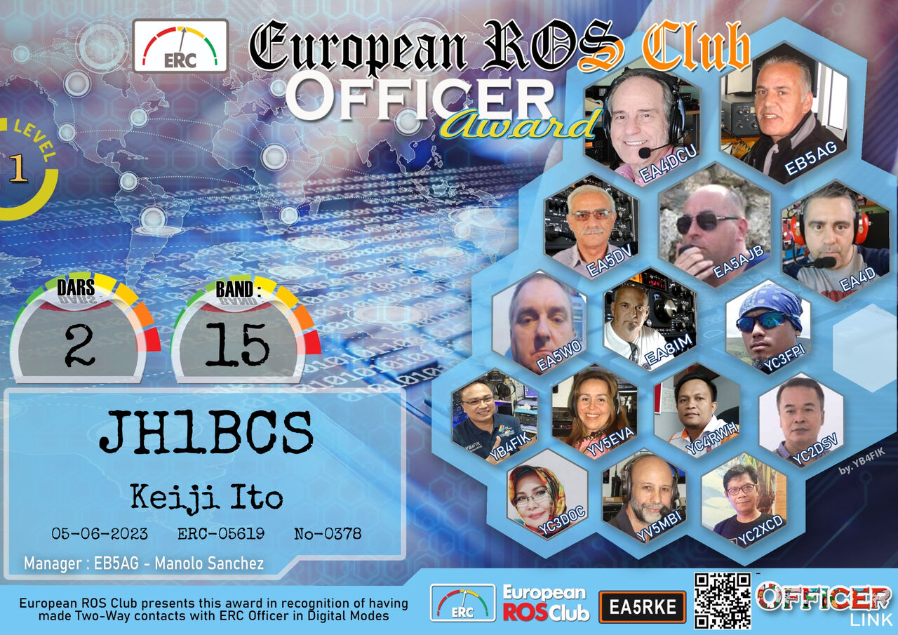 JH1BCS アマチュア無線アワードのブログ : ERC-OFFICER Award