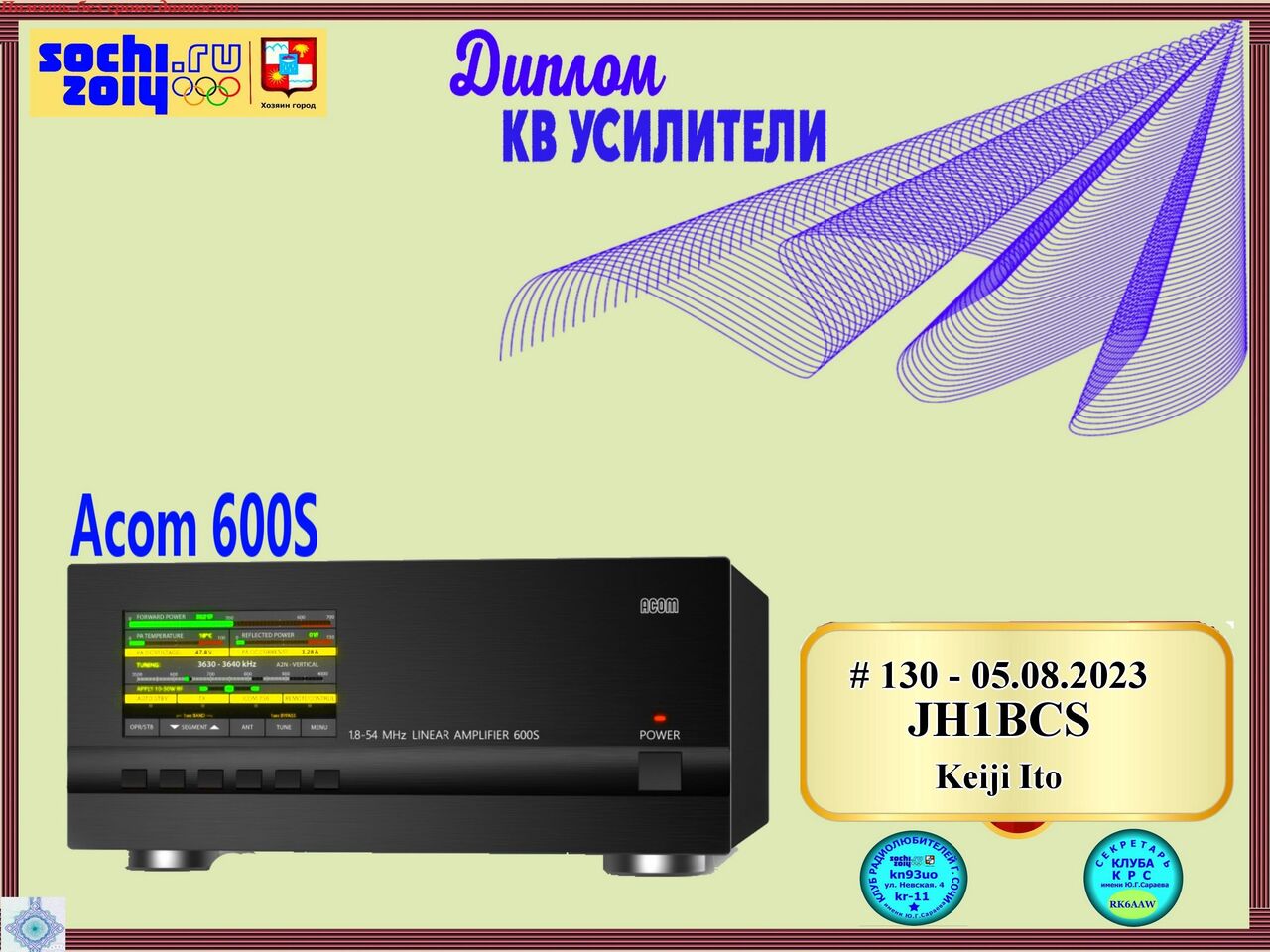 JH1BCS アマチュア無線アワードのブログ : CRS AWARD_カップラー