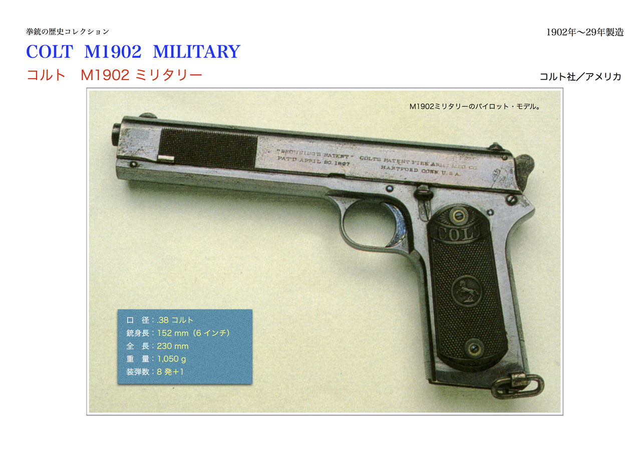 拳銃の歴史コレクション : コルト M1902ミリタリー