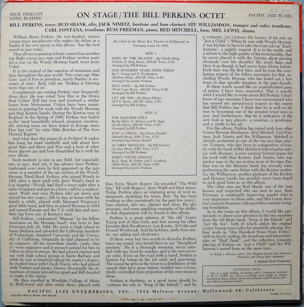 original-jazzville/jojoのブログ:BILL "PARKINS" PLAYS LESTER YOUNG