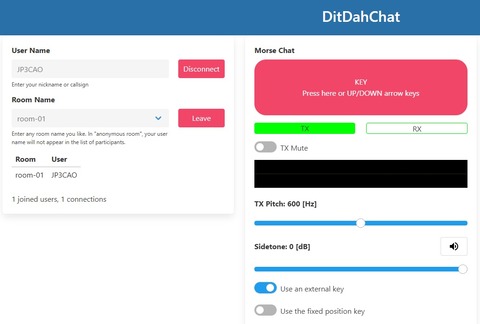 DitDahChat スタートしました。 : Caoさんの部屋へようこそ！