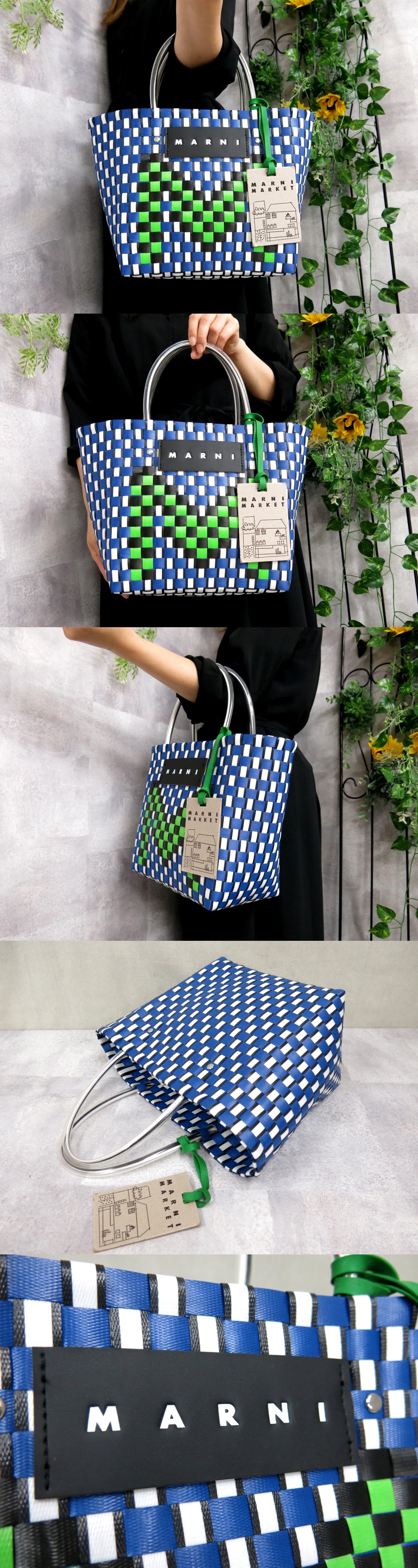 代購代標第一品牌－樂淘letao－未使用 MARNI マルニ フラワーカフェ ピクニック チューブハンドル ポリプロピレン レザー トート ...