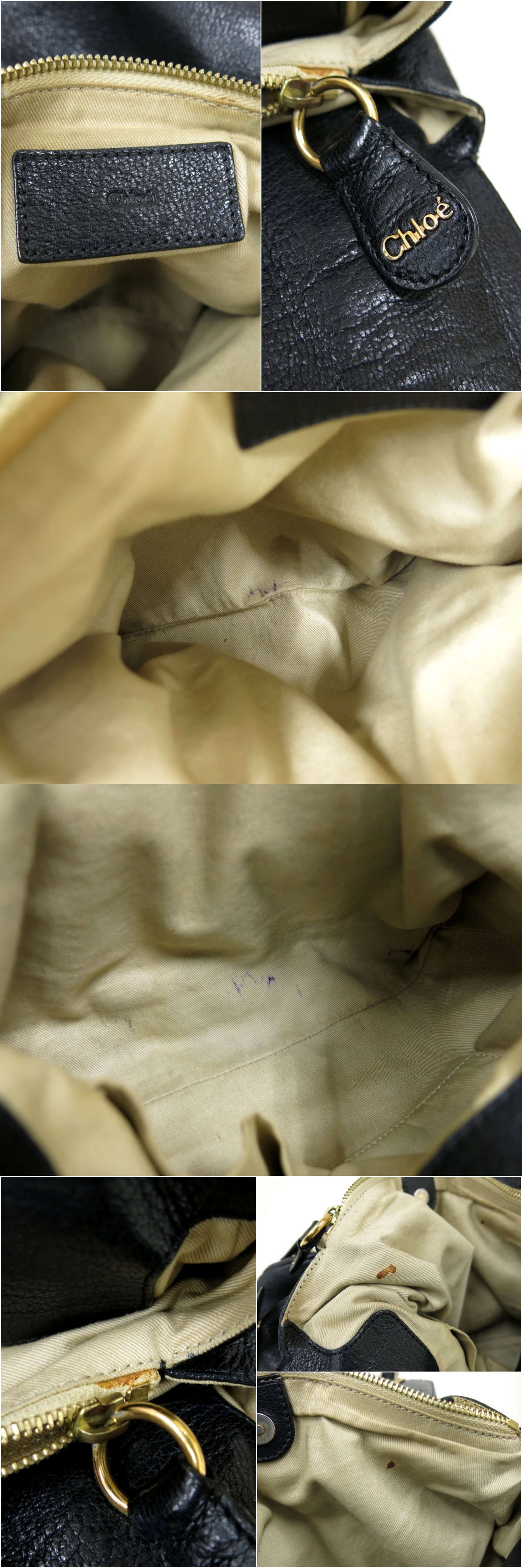 日本代購代標第一品牌【樂淘letao】－ 超美品 Chloe クロエ カーフ レザー 本革 ショルダー トート バッグ ブラック G金具 ロゴ型押し 肩掛け B5サイズ収納 A9671