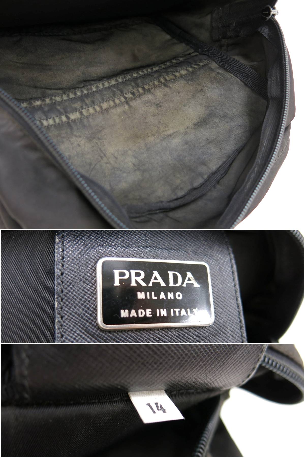 日本代購代標第一品牌【樂淘letao】－ PRADA プラダ ナイロン サフィアーノ レザー 本革 リュック サック バックパック ブラック シルバー金具 イタリア製 A5196