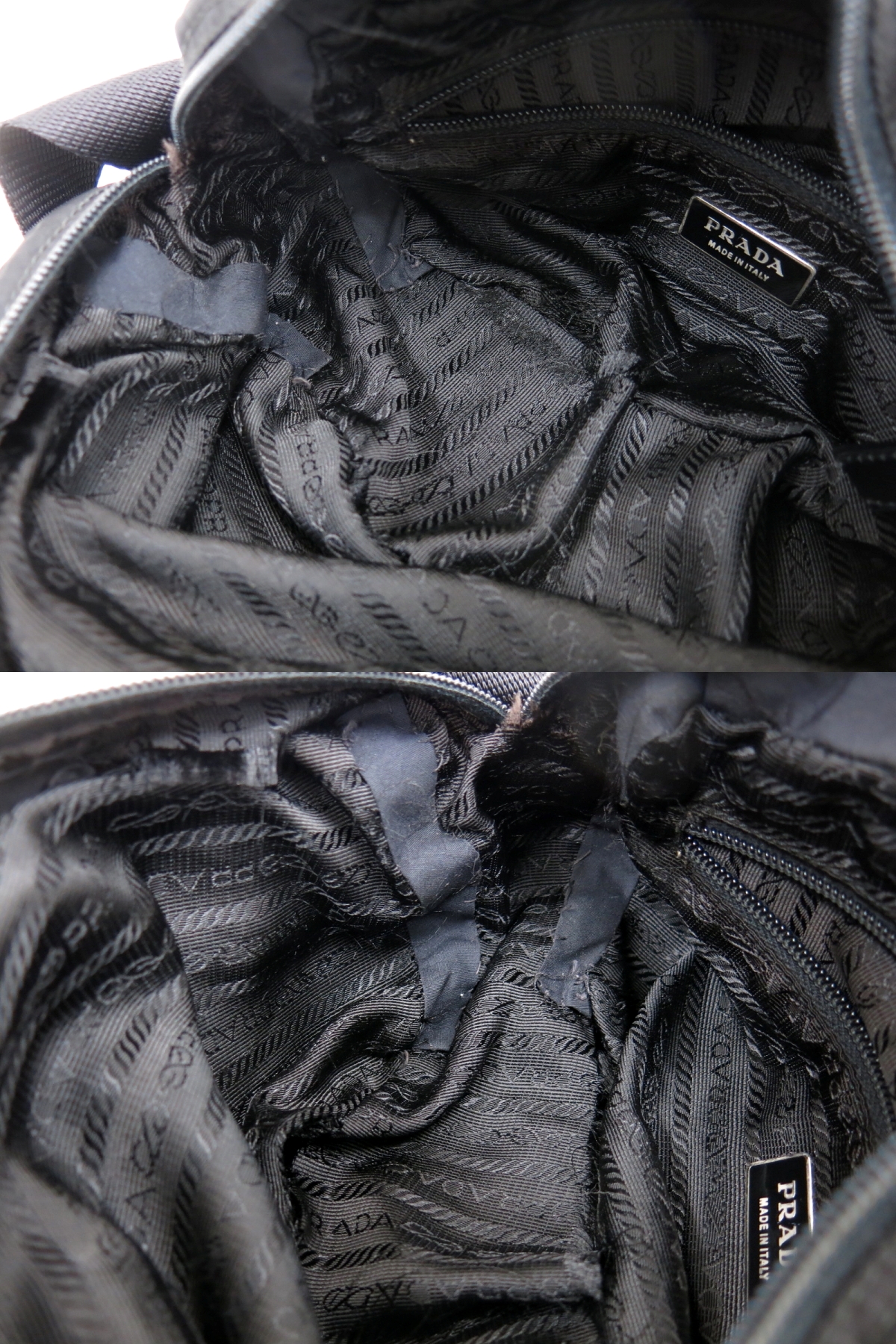 代購代標第一品牌－樂淘letao－ PRADA プラダ メンズ ナイロン カーフ レザー 本革 ショルダー カメラ バッグ ブラック シルバー金具 イタリア製 斜め掛け A2287