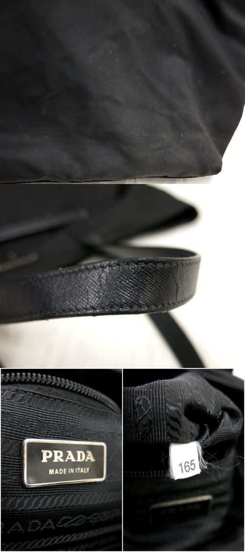 日本代購代標第一品牌【樂淘letao】－ 美品 PRADA プラダ ナイロン サフィアーノ レザー 本革 トート バッグ ブラック SV金具 イタリア製 肩掛け A4サイズ収納 A8742